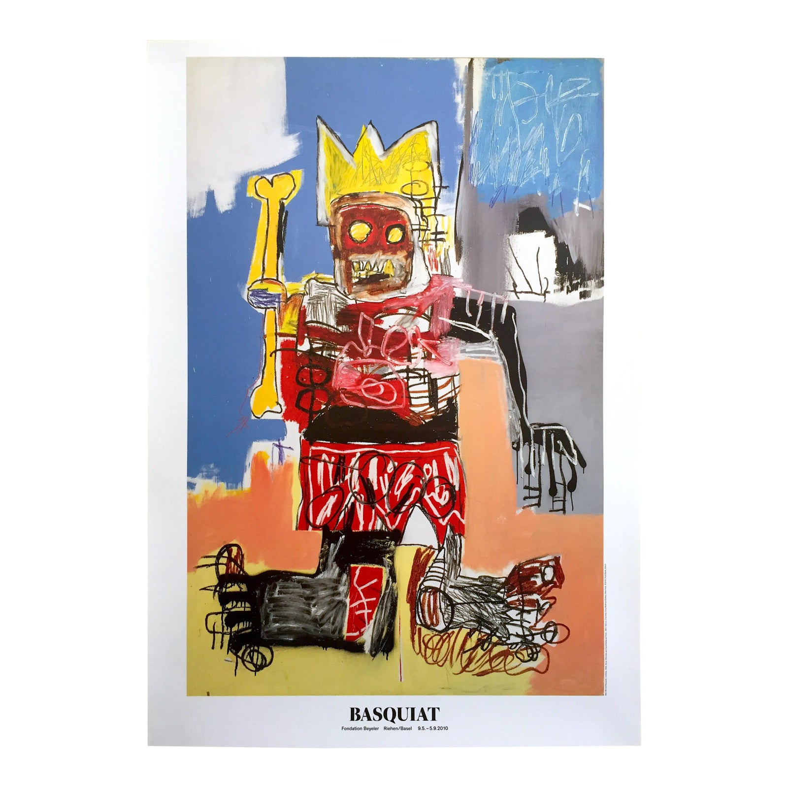 Jean Michel Basquiat Lithograph Print Large Pop Art Swiss Exhibition ...