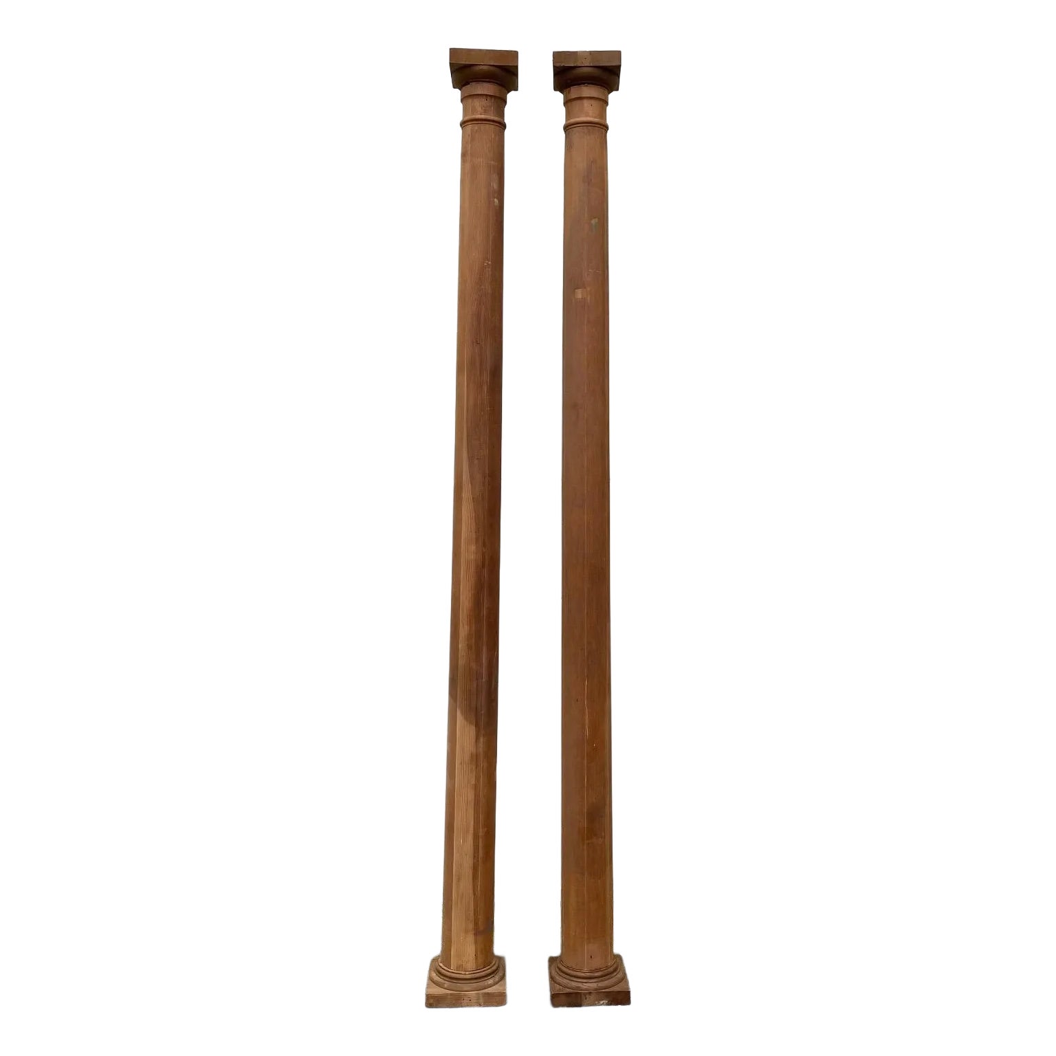 Antique 19th Century Architectural Doric Turned Wooden Columns -a Pair ...