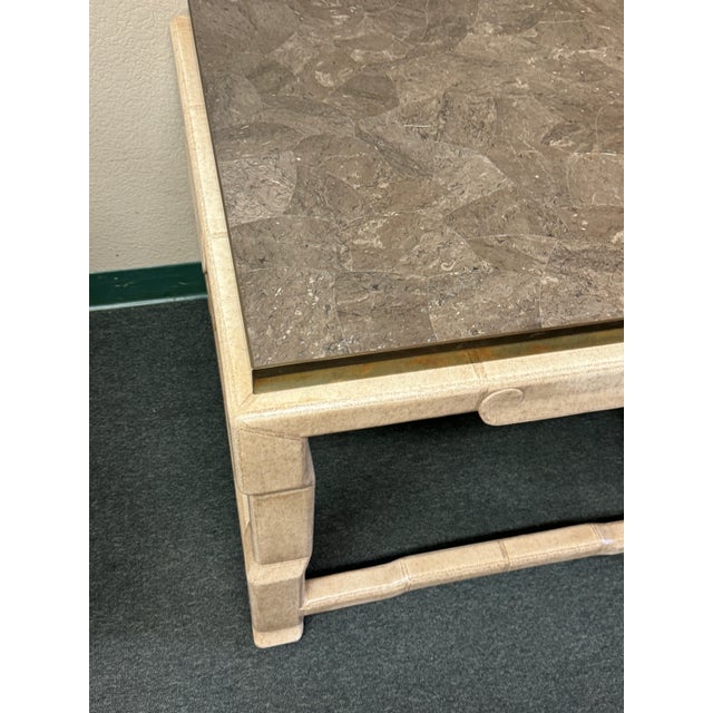 Vintage Marge Carson Stone Top Side Table | Chairish