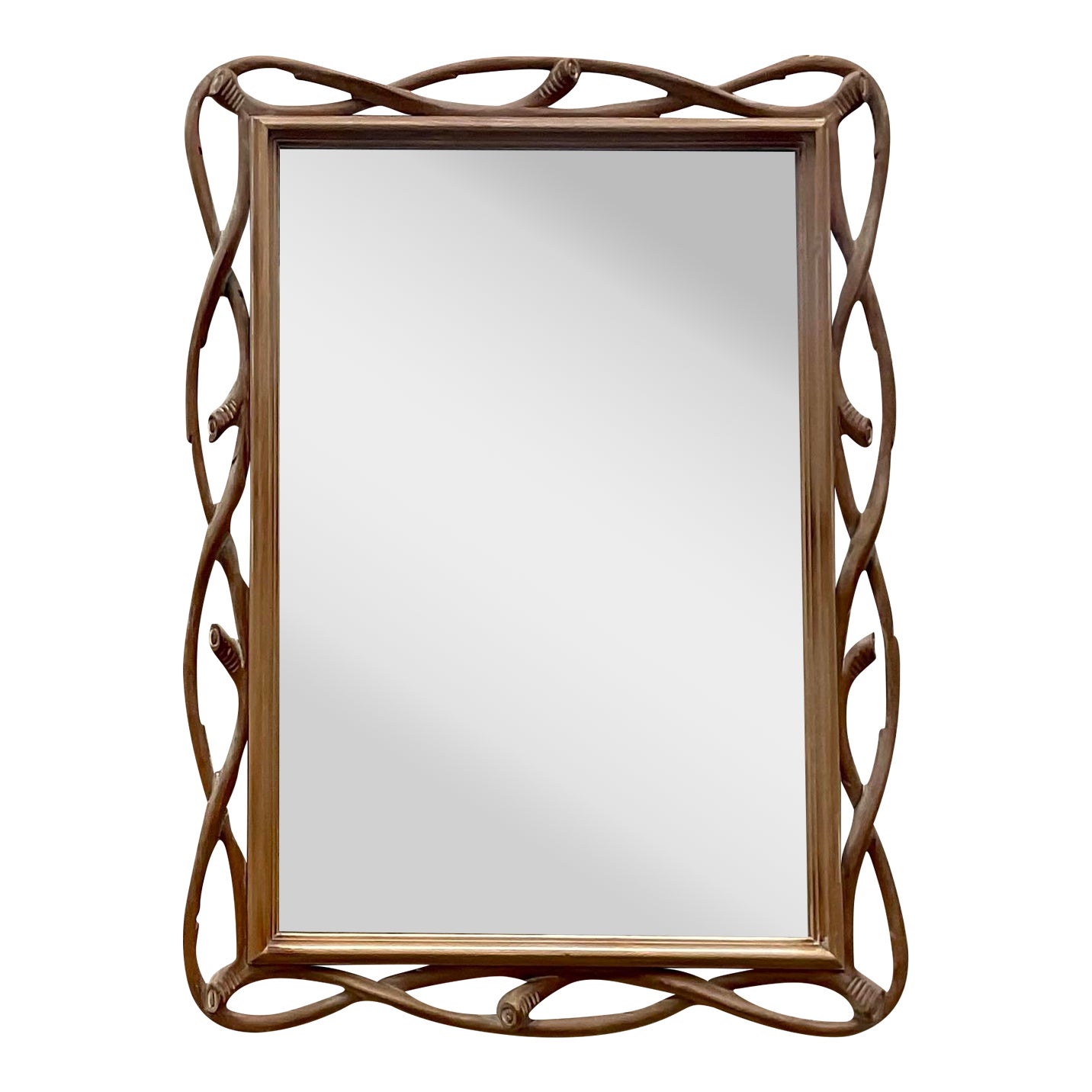 Vintage Regency Decorative Crafts Faux Bois Mirror | Chairish