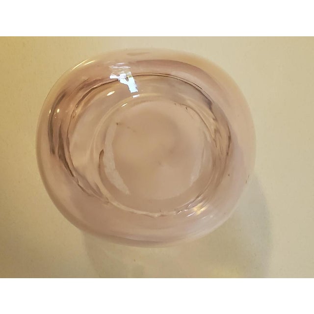Vintage Hand Blown Small Blush Mauve Glass Vase | Chairish