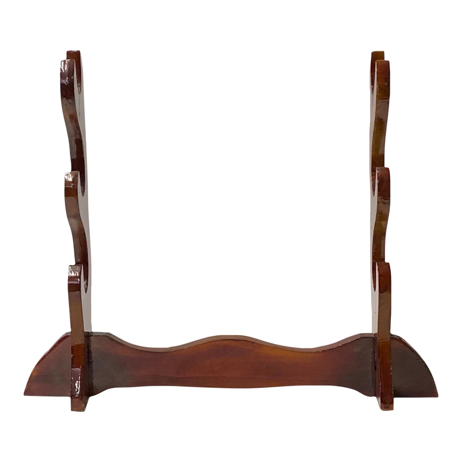 Chinese Reddish Brown Wood Horizontal Pen Brush Holder Display Rack ...