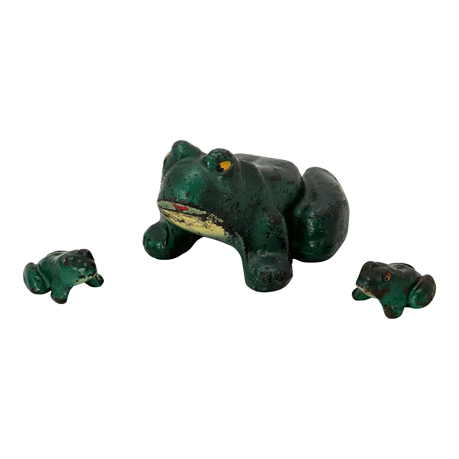 Rare & Unusual Antique American Cast Iron Figurative Frog Family ...