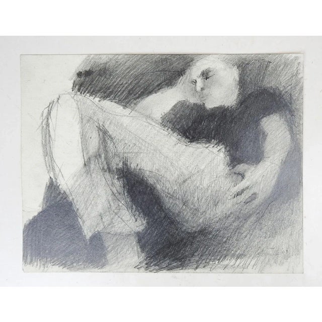 Contemporary Reclining Male Drawing | Chairish