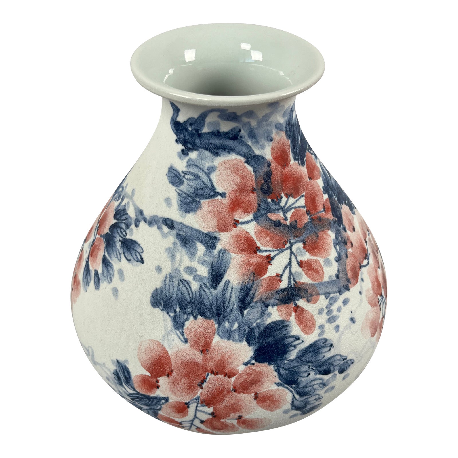 1980s Asian Floral Pattern Porcelain Vase | Chairish