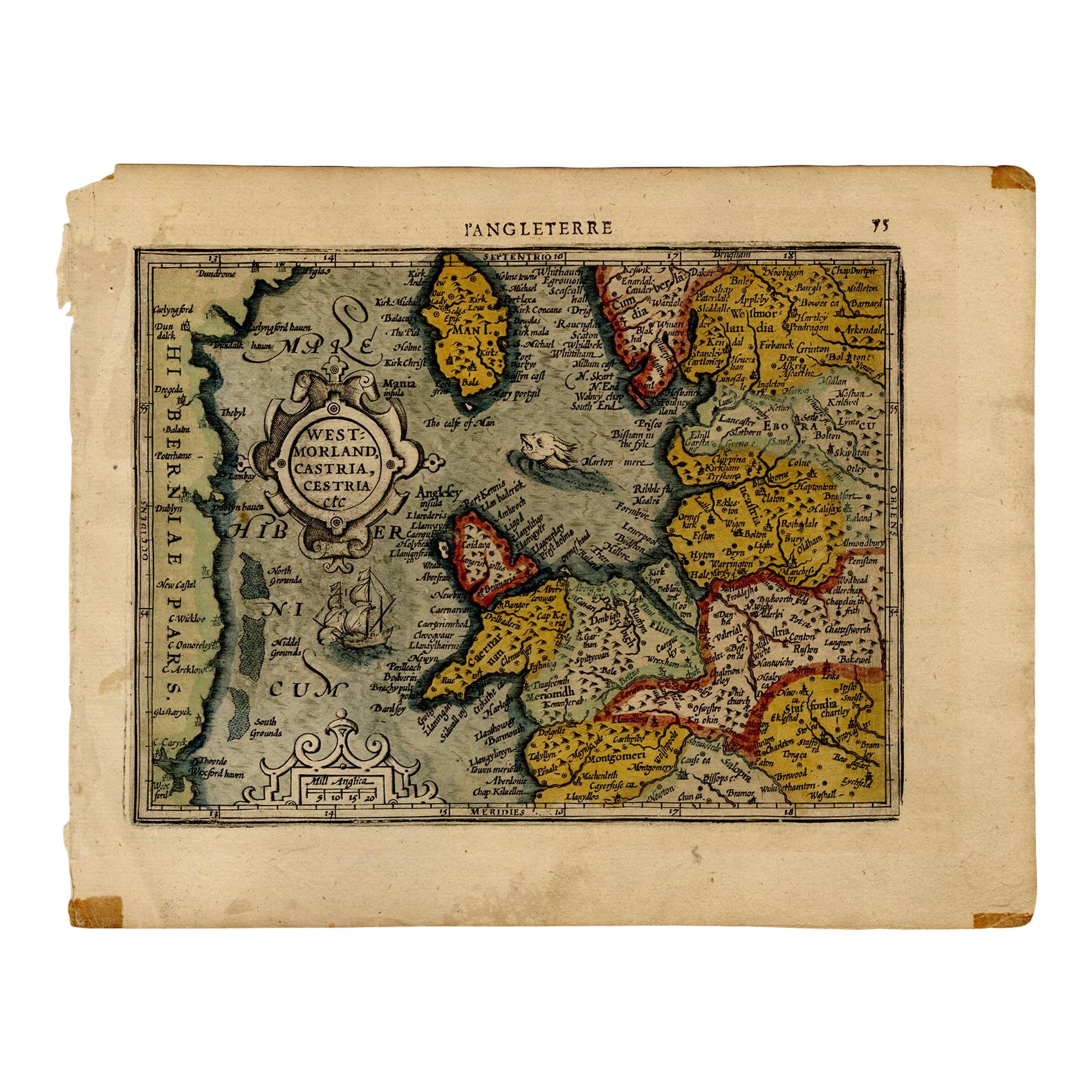 Westmorland Castria, Cestria. 17th Century Map | Chairish