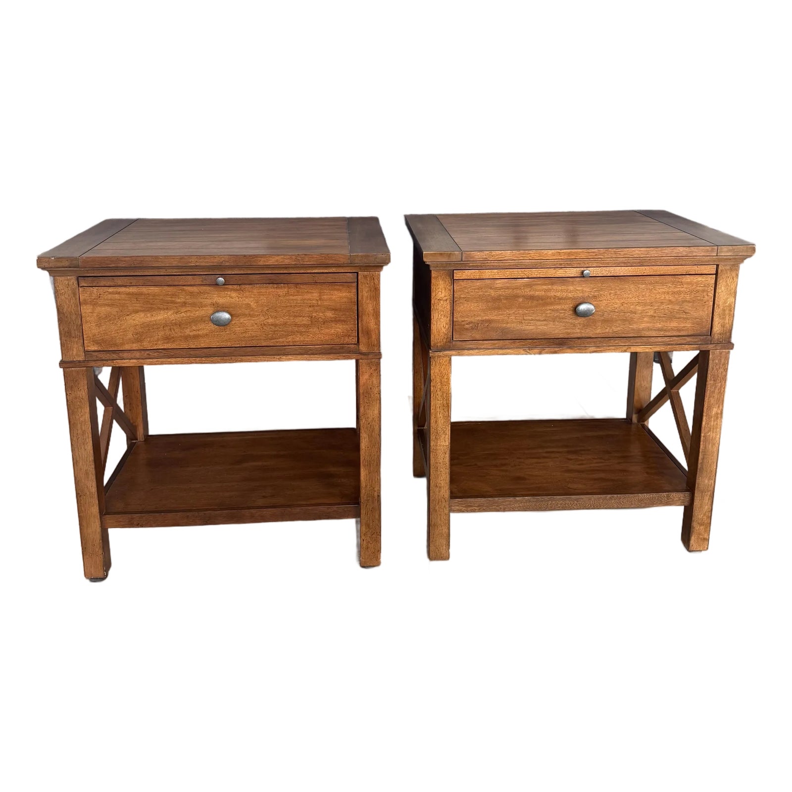 Ethan Allen Alec Night Tables, A Pair | Chairish