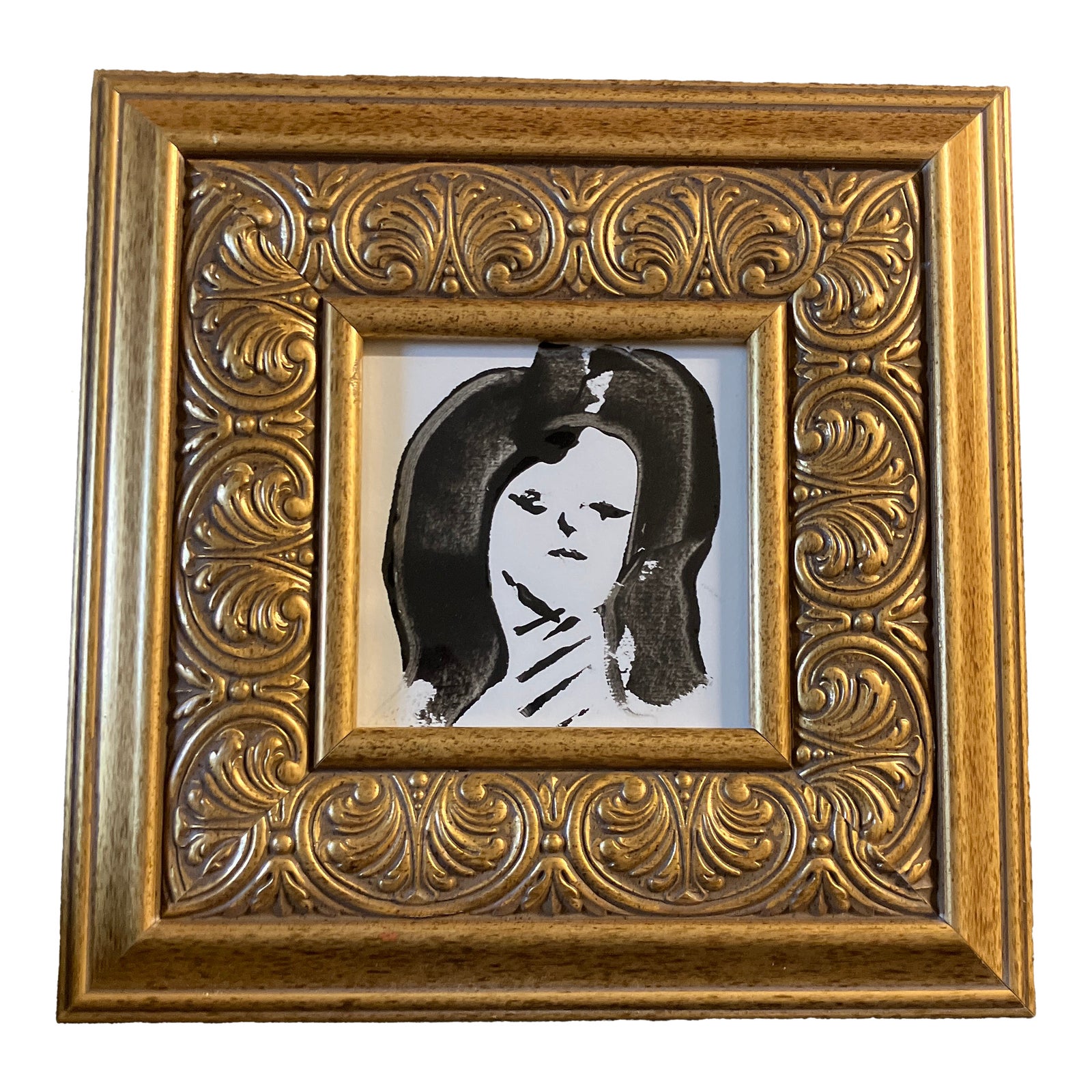 Contemporary Original Abstract Female Portrait Painting Chunky Gold ...