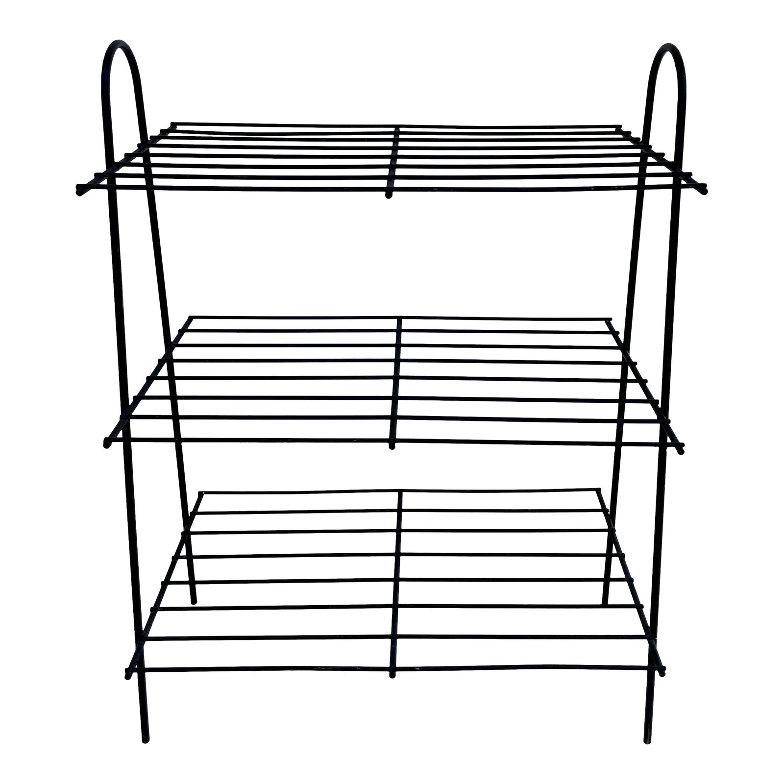 Mid-Century Iron Metal Rod Bookshelf Shelving Rack | Chairish