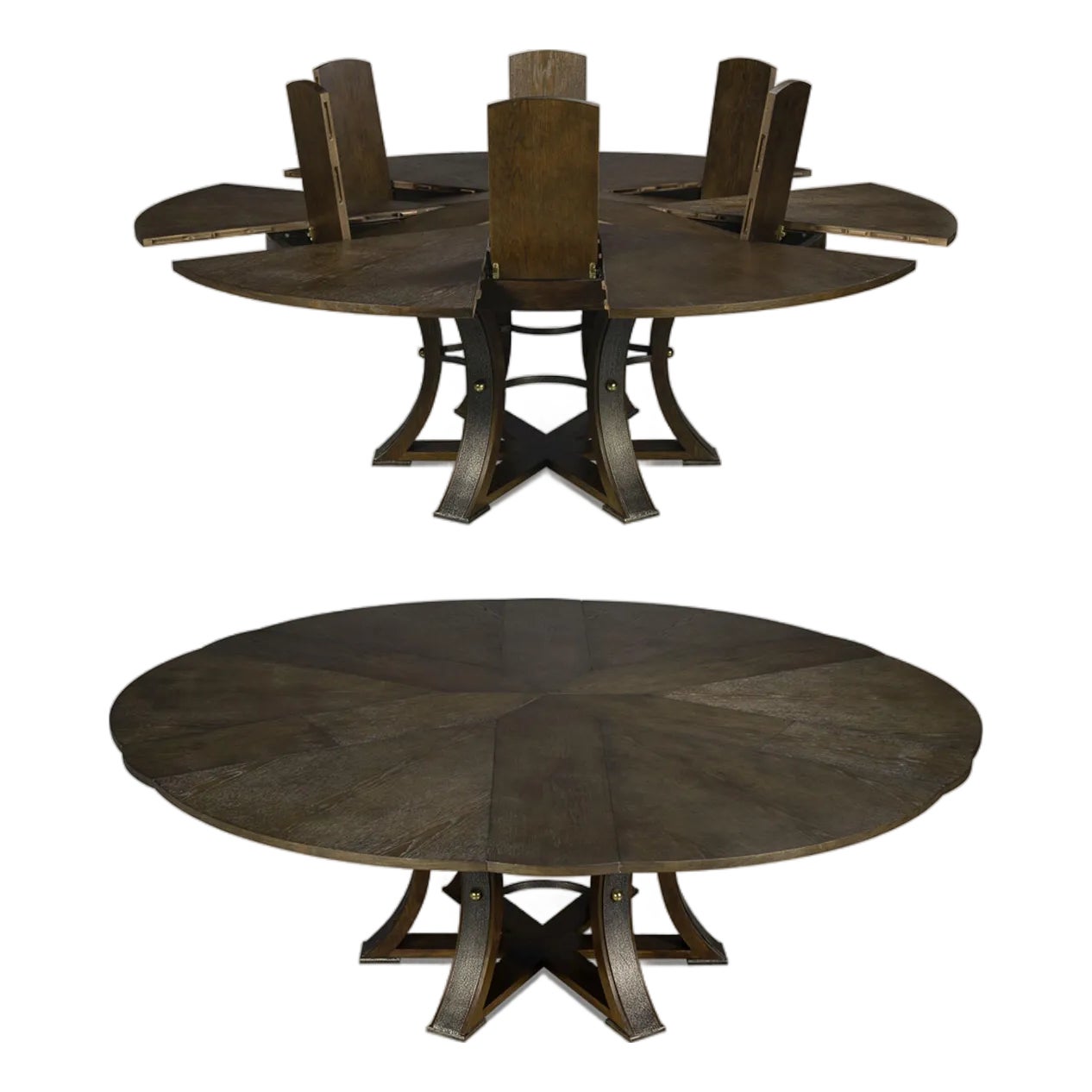 Round Exclusive Jupe Dining Table in Universal Walnut Finish for ...