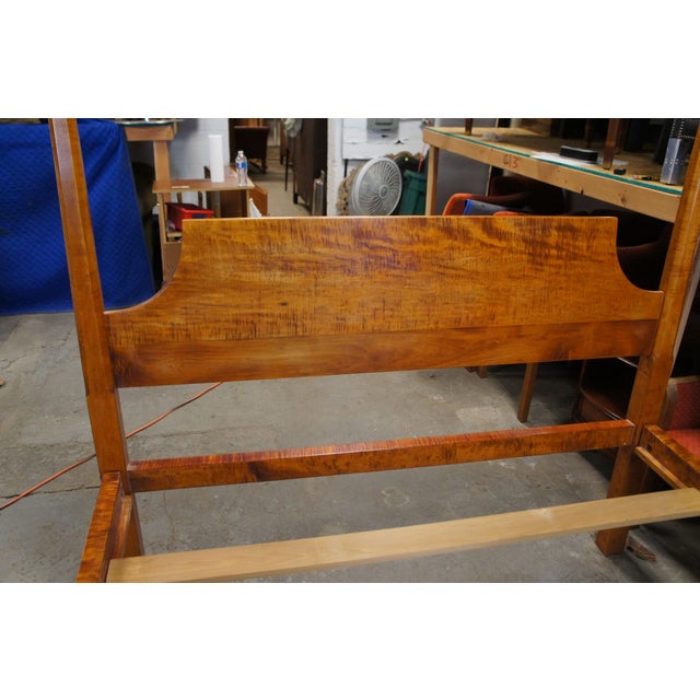 David T Smith Early American Style Curly Maple 4 Poster Queen Bed Frame ...