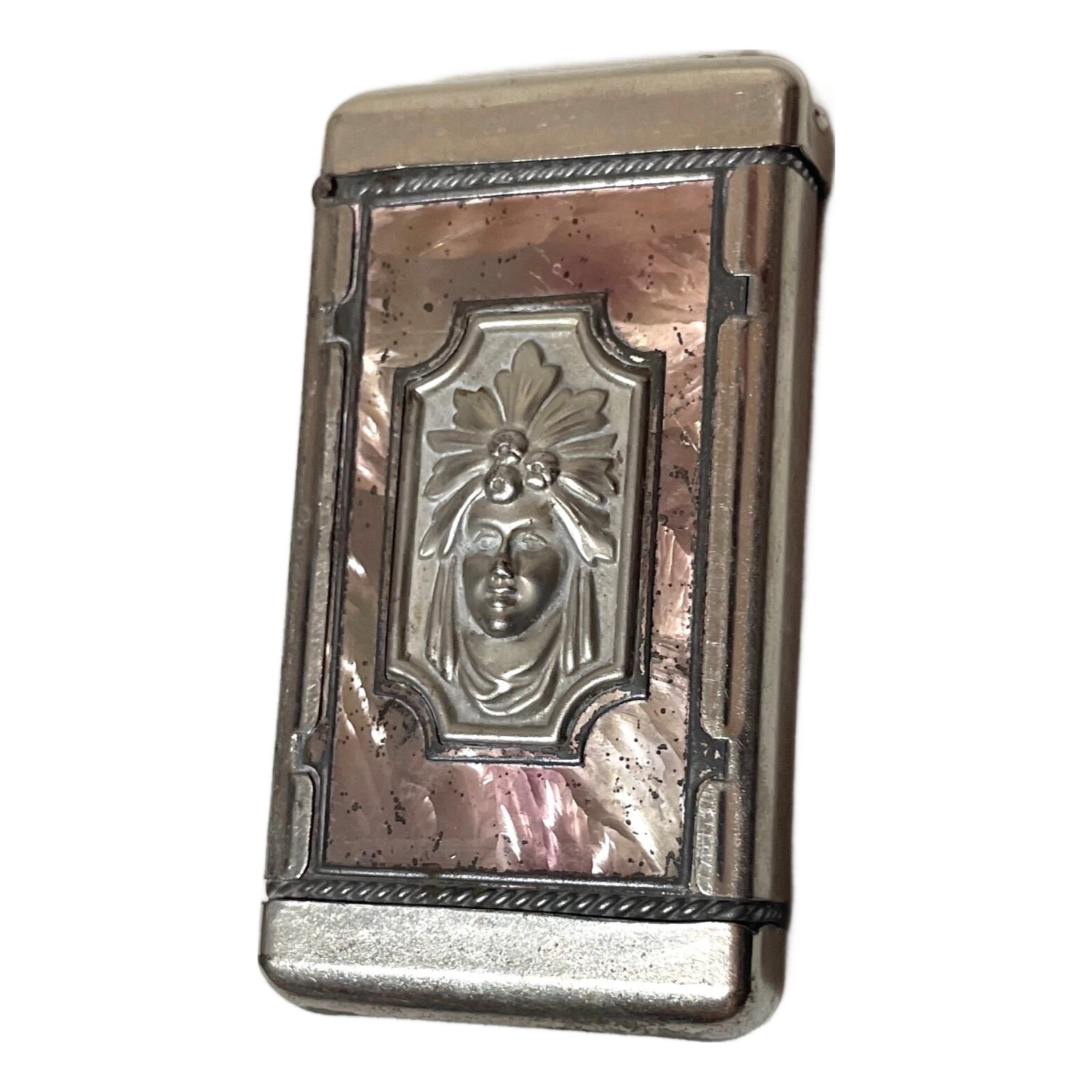 Antique Figural Dog Lady Silver Plate Metal Vesta Match Safe Vesta Case ...