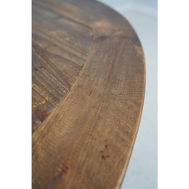 Restoration Rustic Round Distressed Finish Dining Table | Chairish