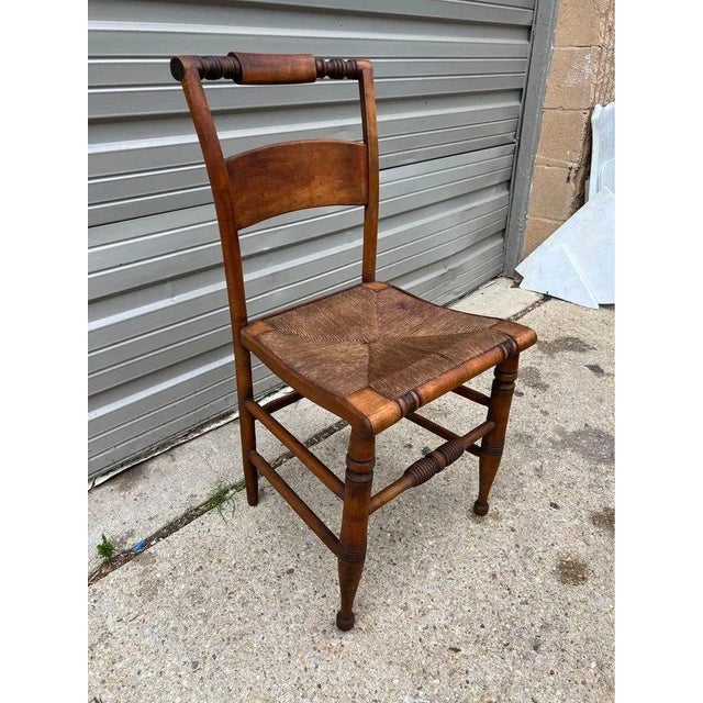 Antique Rush Seat Side Chair | Chairish