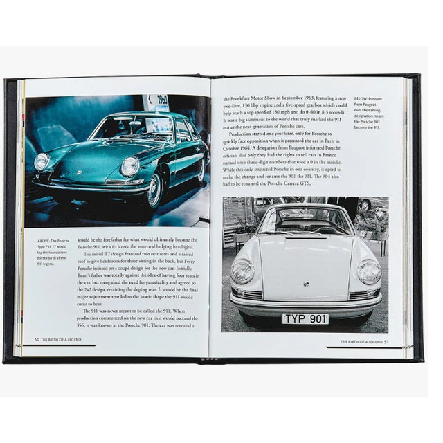 The Story of Porsche Leather Bound Book | Chairish