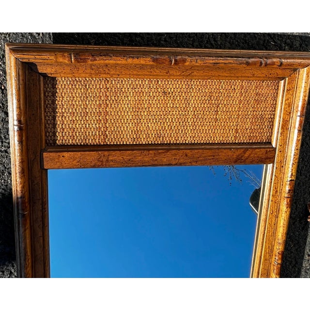 Pair of 1970s Faux Bamboo and Cane Mirrors | Chairish