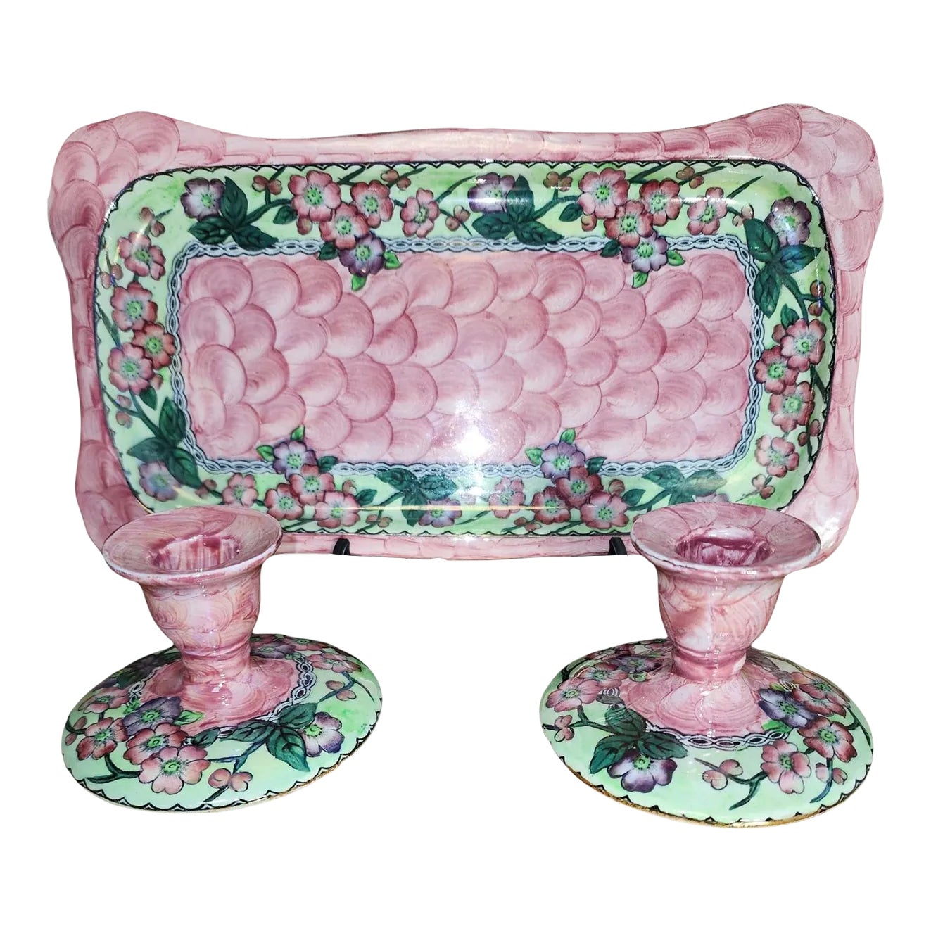 1950s Maling Ware Dressing Table Set - 3 Piece Set | Chairish
