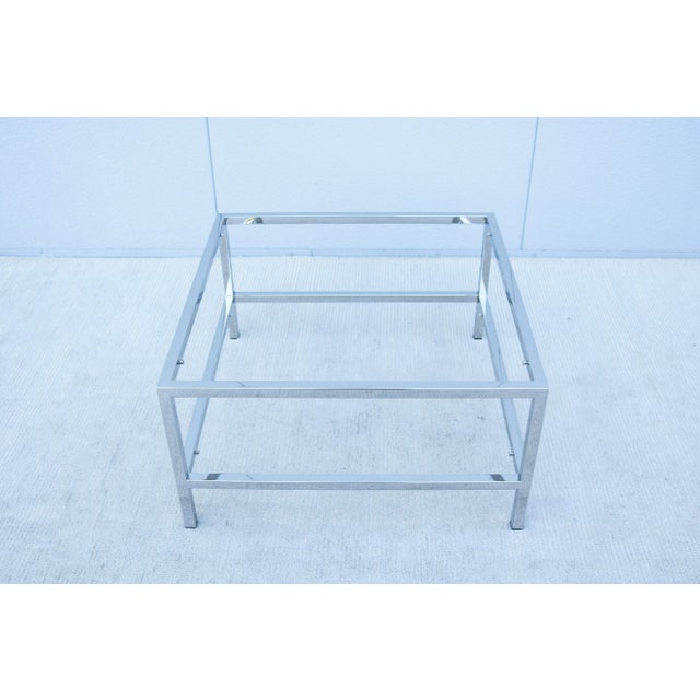 Mid-Century Modernism Milo Baughman Style Glass Square Coffee Table ...