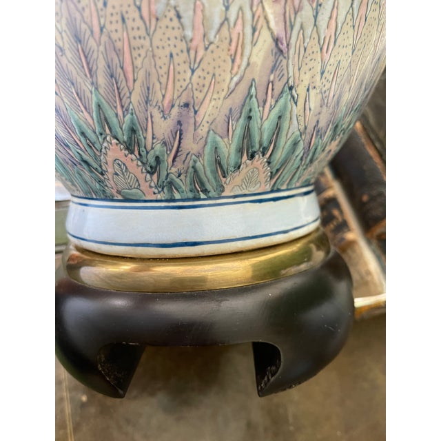 Pastel Peacock Frederick Cooper 1980s Table Lamp | Chairish