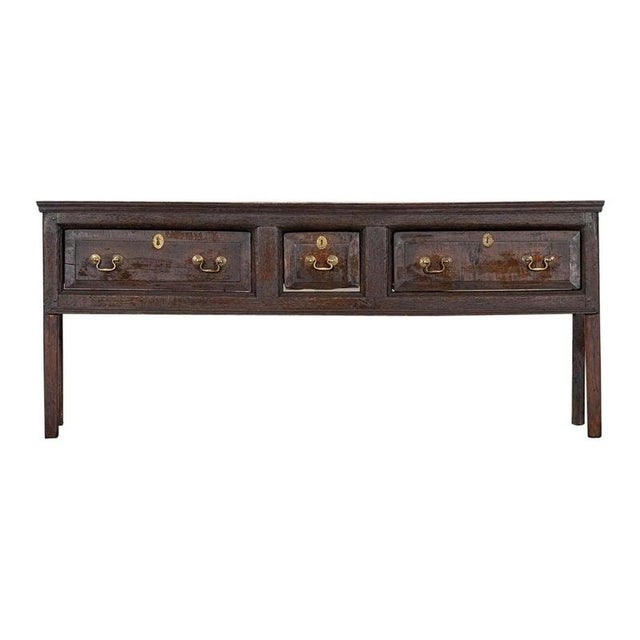 Antique English Oak Vernacular Dresser Base, 1770 | Chairish