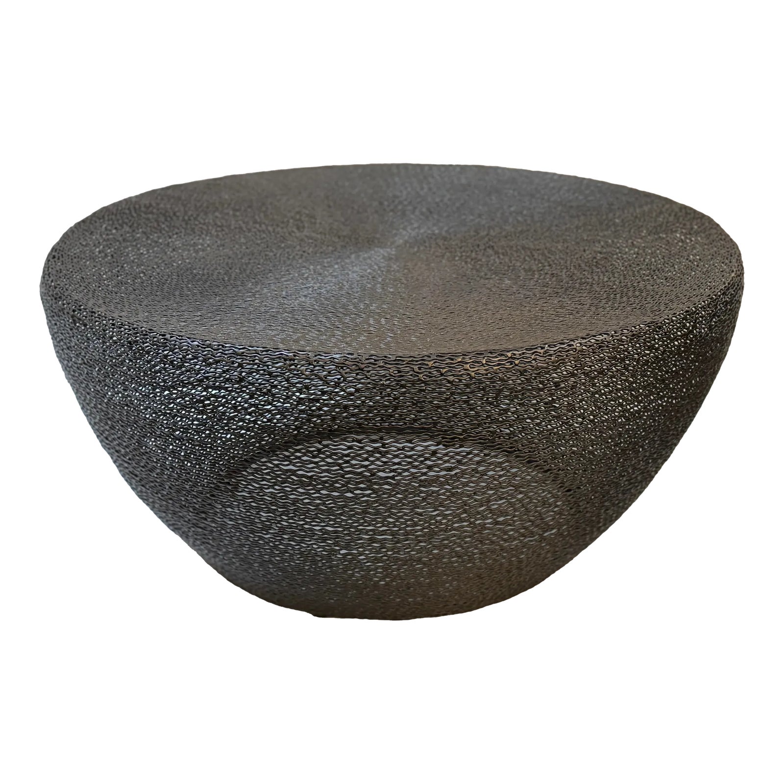 Contemporary Metal Mesh Coffee Table | Chairish