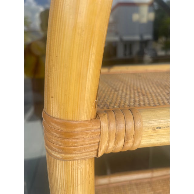 Vintage Four Shelves Rattan Bookshelf. | Chairish