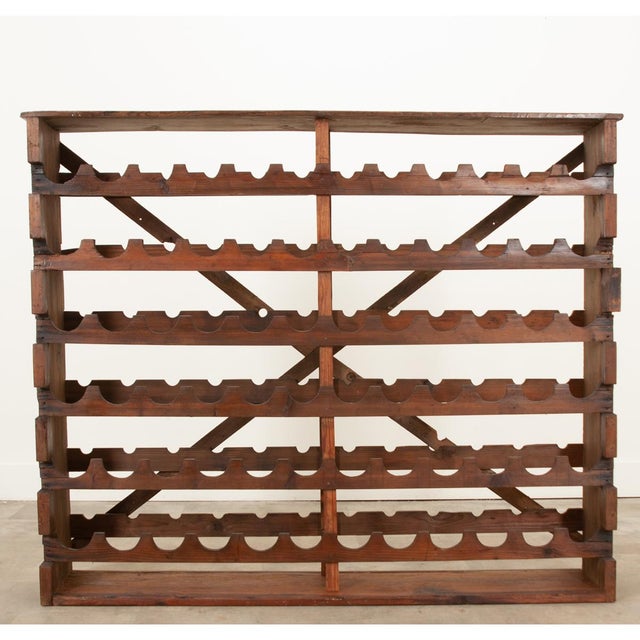 French Vintage Pine Wine Rack | Chairish