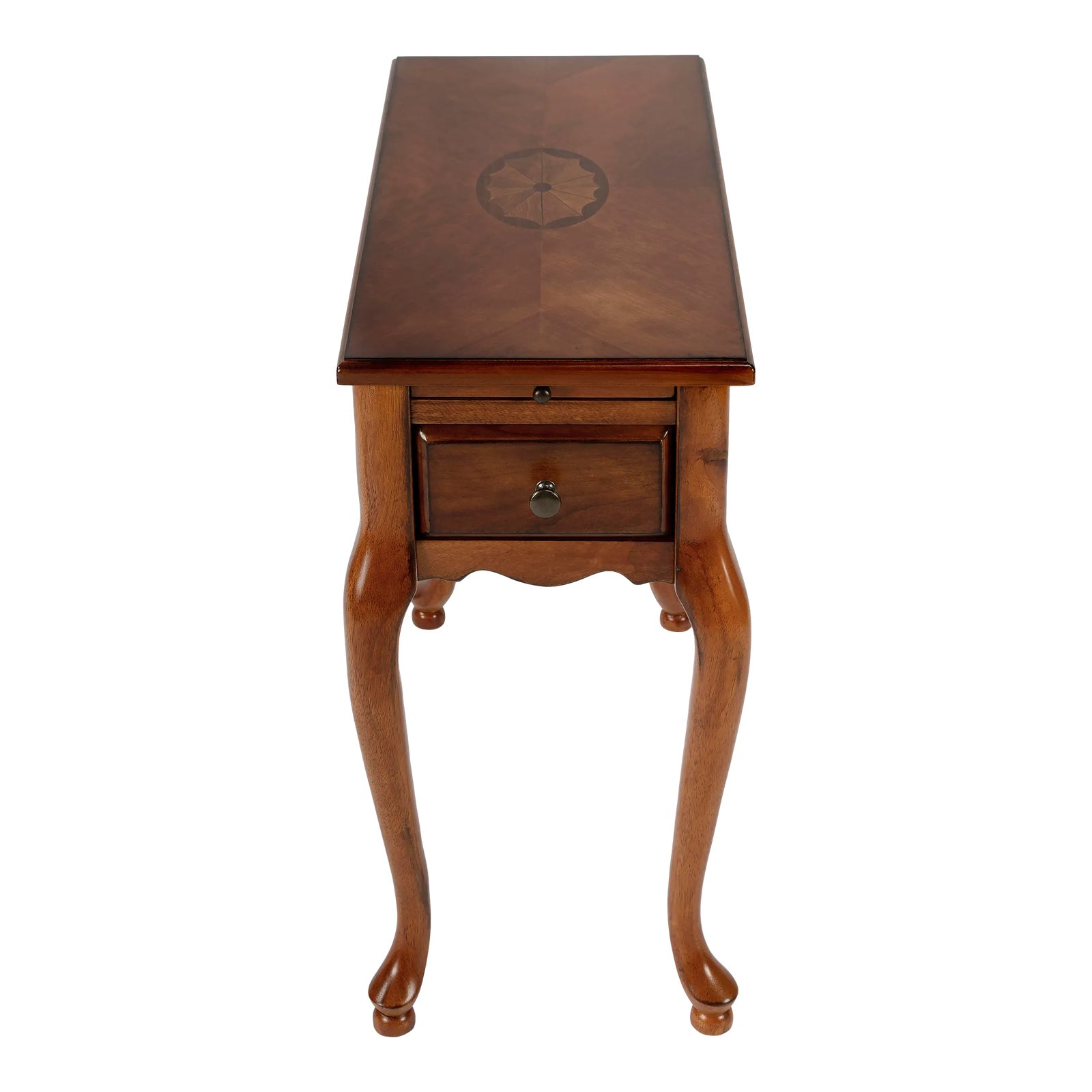 Croydon 1 Drawer with Pullout Side Table, Medium Brown | Chairish