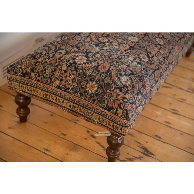 Vintage Persian Fereghan Rug Ottoman Coffee Table | Chairish