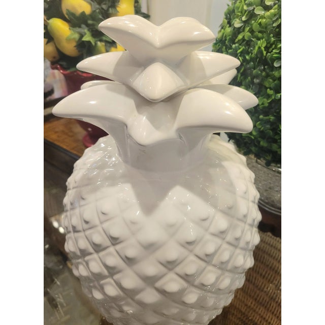 Huge Ceramic White Decorative Pineapple Room Decor | Chairish