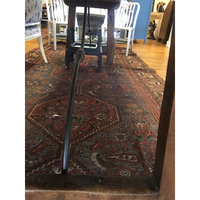 Rustic Refectory Table With Scroll Metal Iron Details & Accents | Chairish