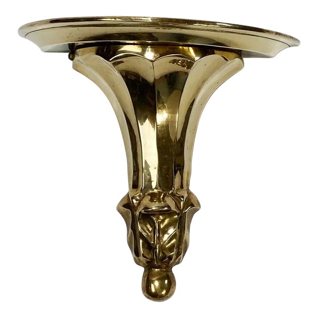 Vintage Brass Wall Shelf | Chairish