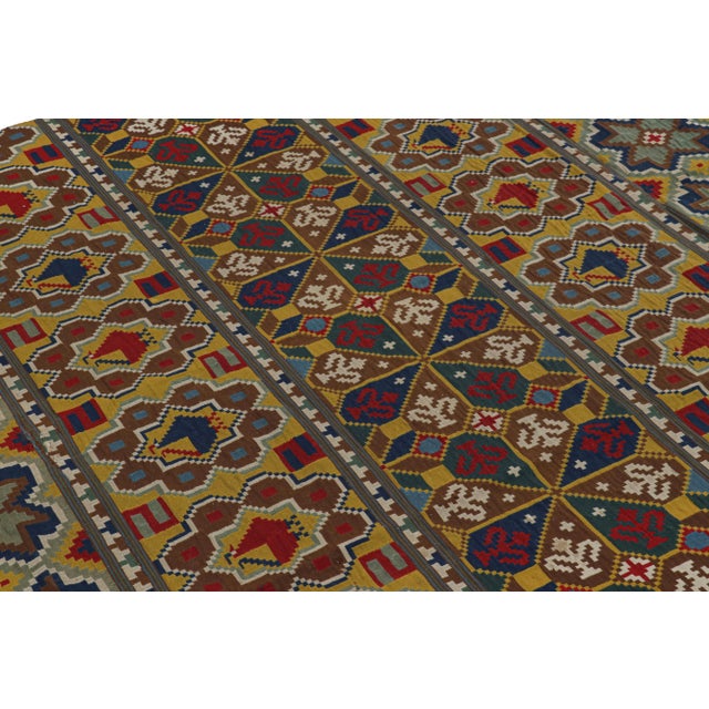 Antique Swedish Textile With Polychromatic Patterns & Pictorial From ...