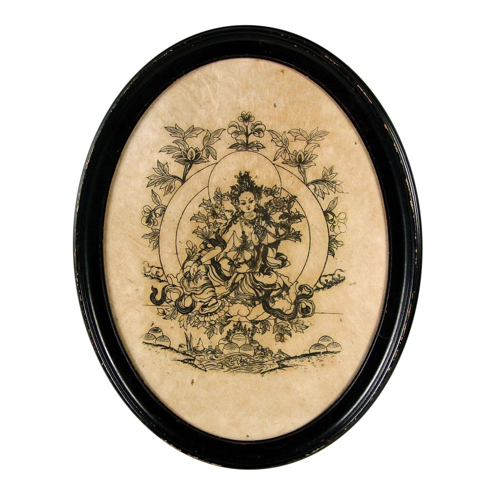 1960s Goddess Tara Block Print | Chairish