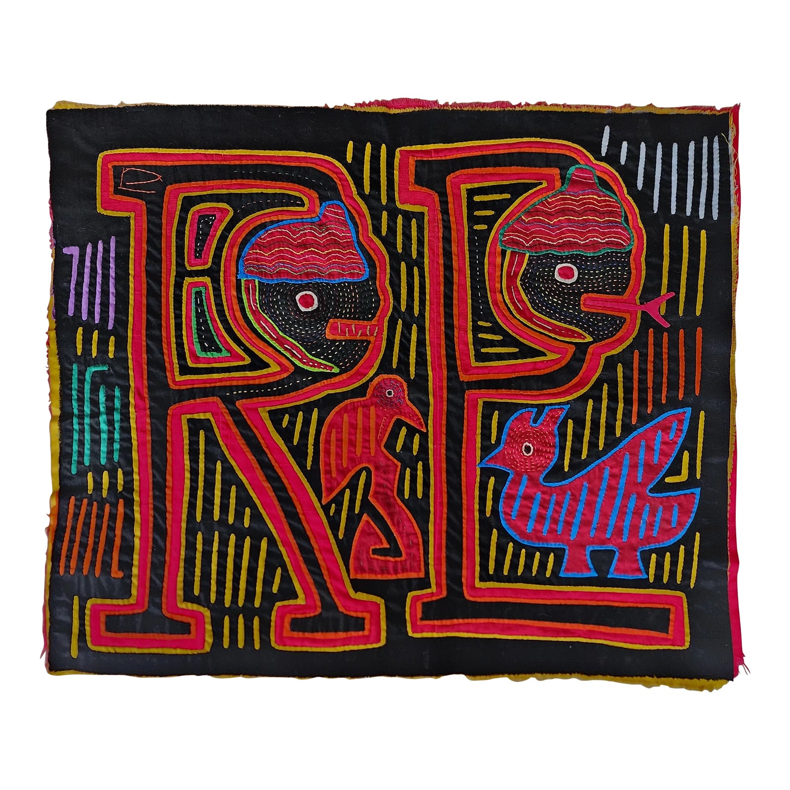 Vintage Kuna Mola Textile Panel | Chairish