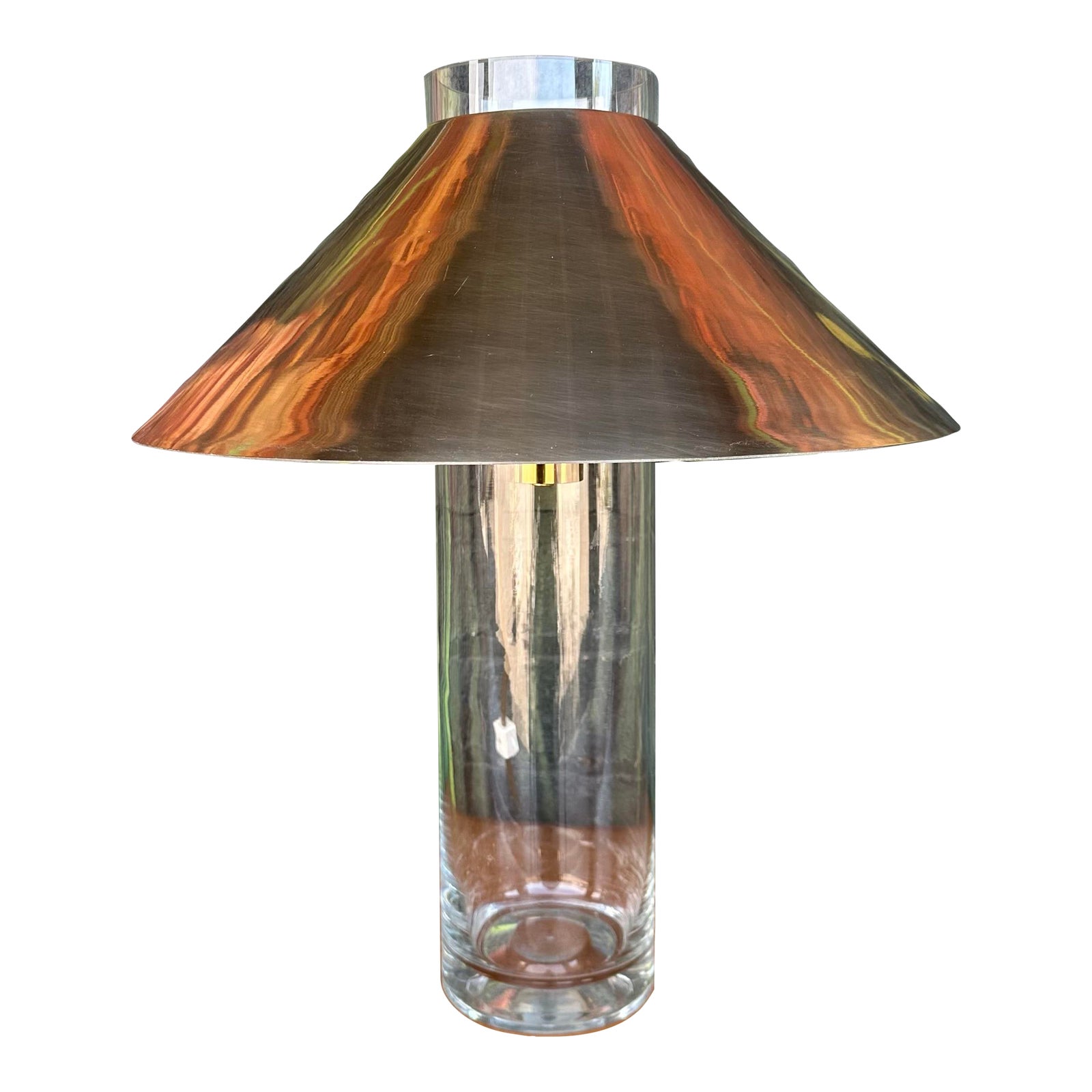 Paul Mayen for Habitat Glass and Metal Table Lamp | Chairish