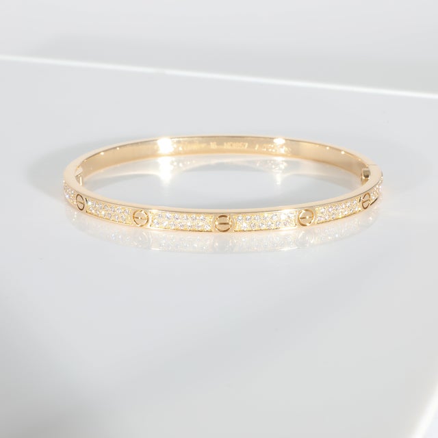 Cartier Love Bracelet, Small Model, Paved [Yellow Gold] | Chairish