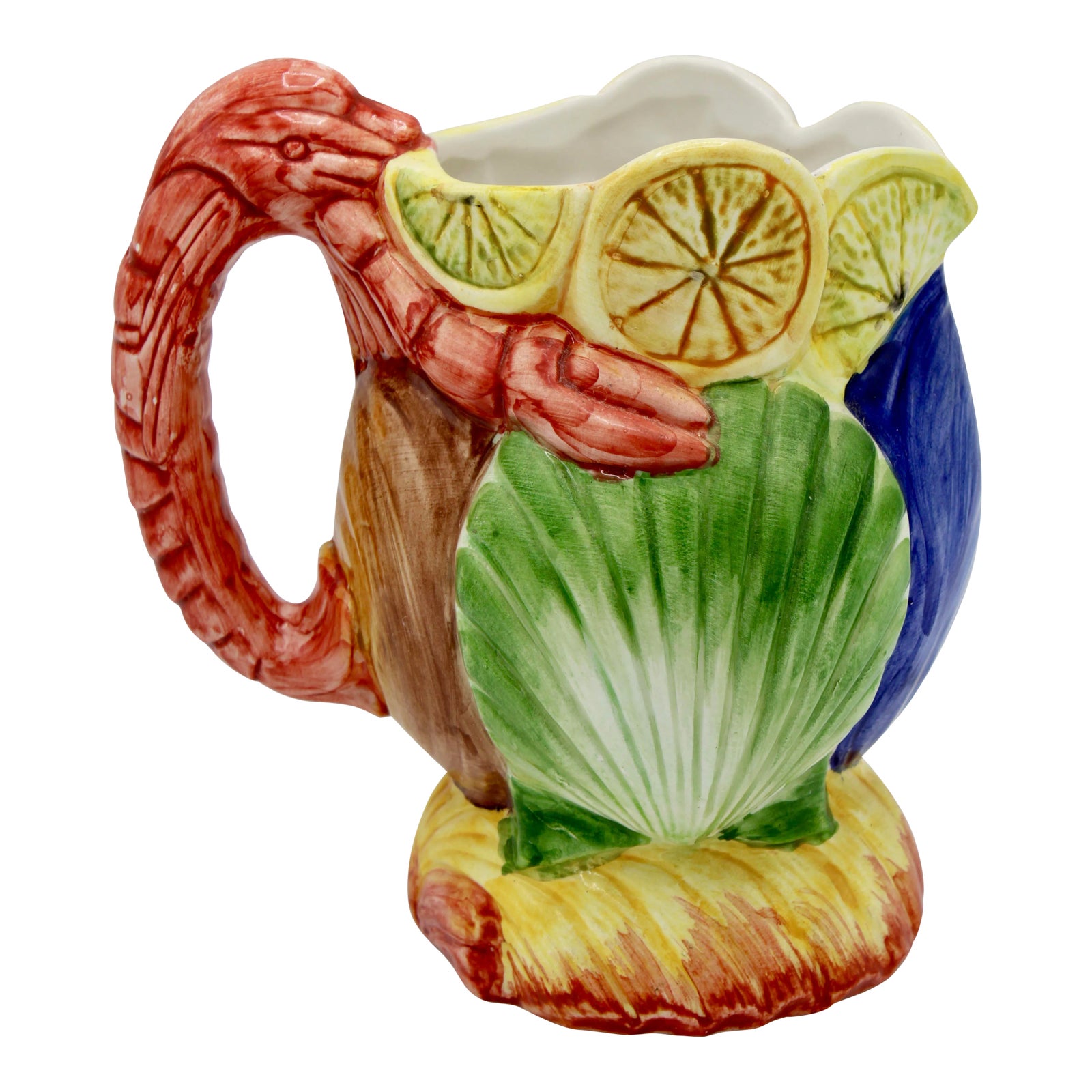 1960s Italian Coastal Ceramic Pitcher With Lobster Handle | Chairish