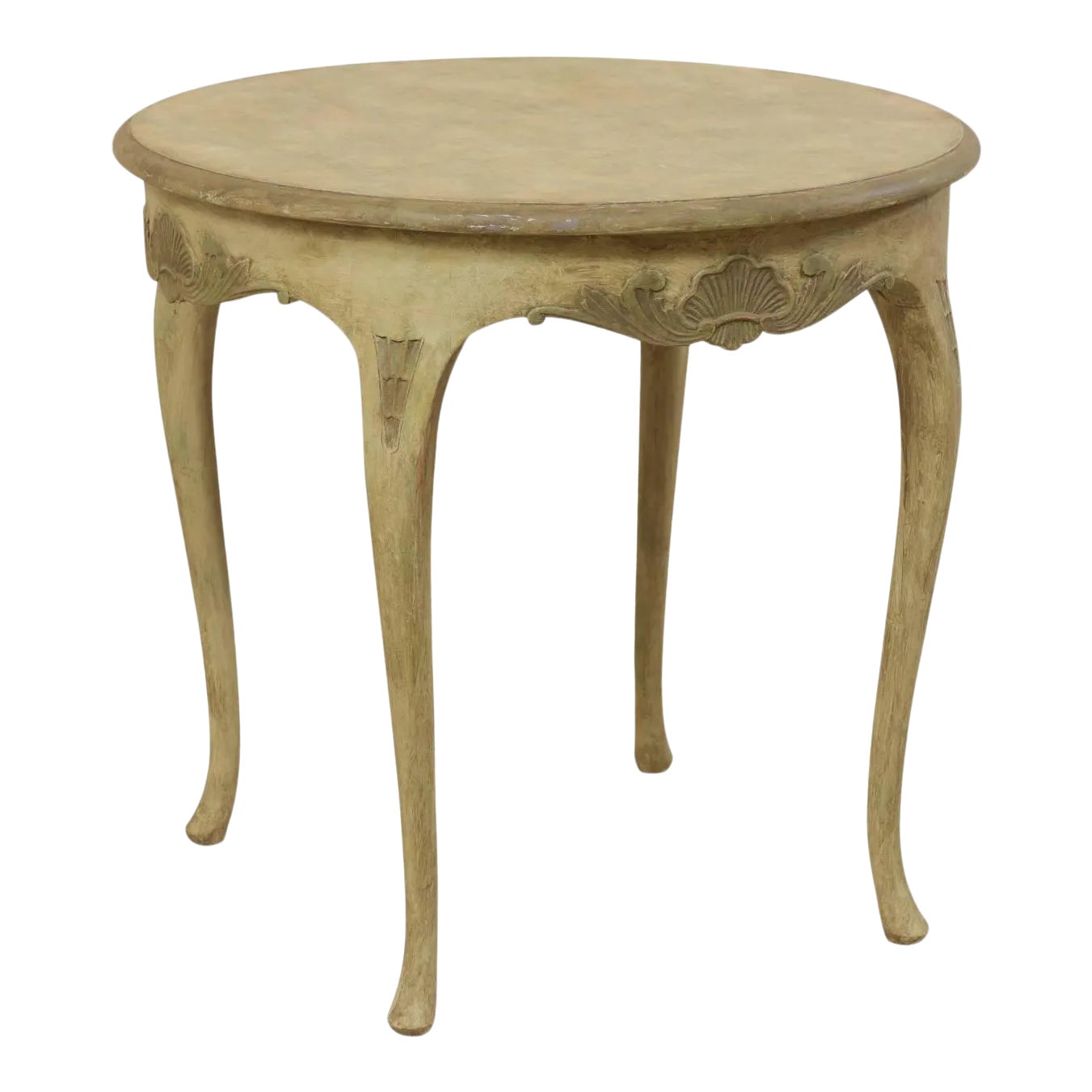 Swedish Round Painted Wood Occasional Table | Chairish