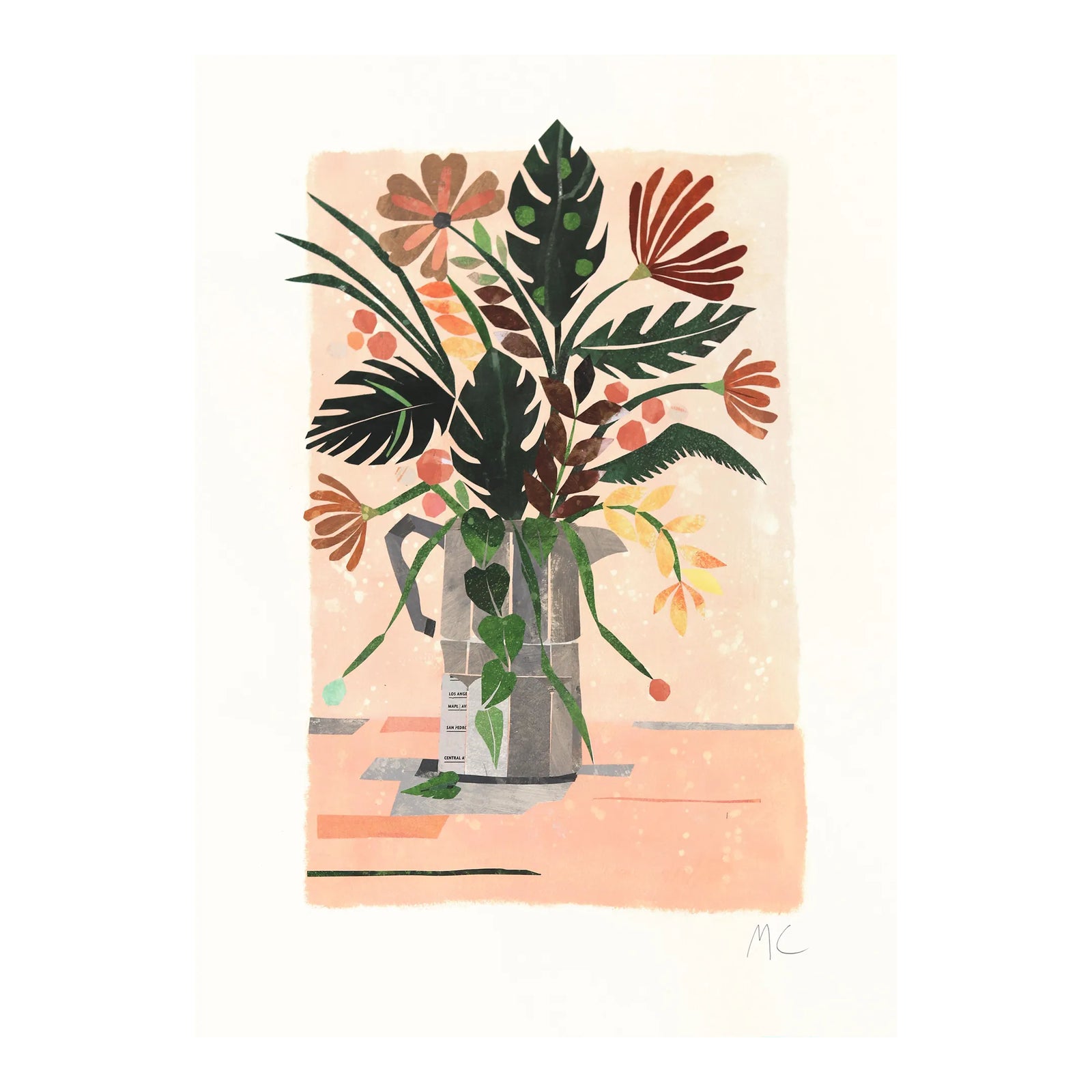 American Espresso - Collage Floral Whimsical Still Life Original ...