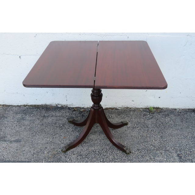 Duncan Phyfe Carved Mahogany Card Gaming Console Table | Chairish