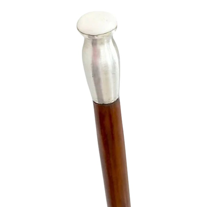 Sterling Silver Walking Cane With Magnesite Stone Handle & Wood Stick ...
