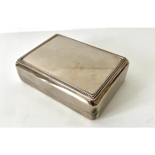 Silver Plate Box with Blue Interior | Chairish