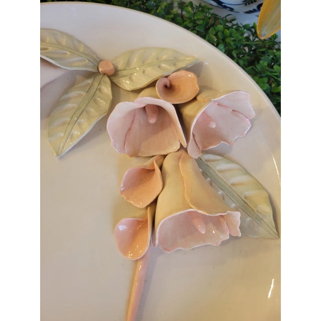 Vintage Ceramic Raised Pale Pink Cream Cala Lily Fitz and Floyd Style ...