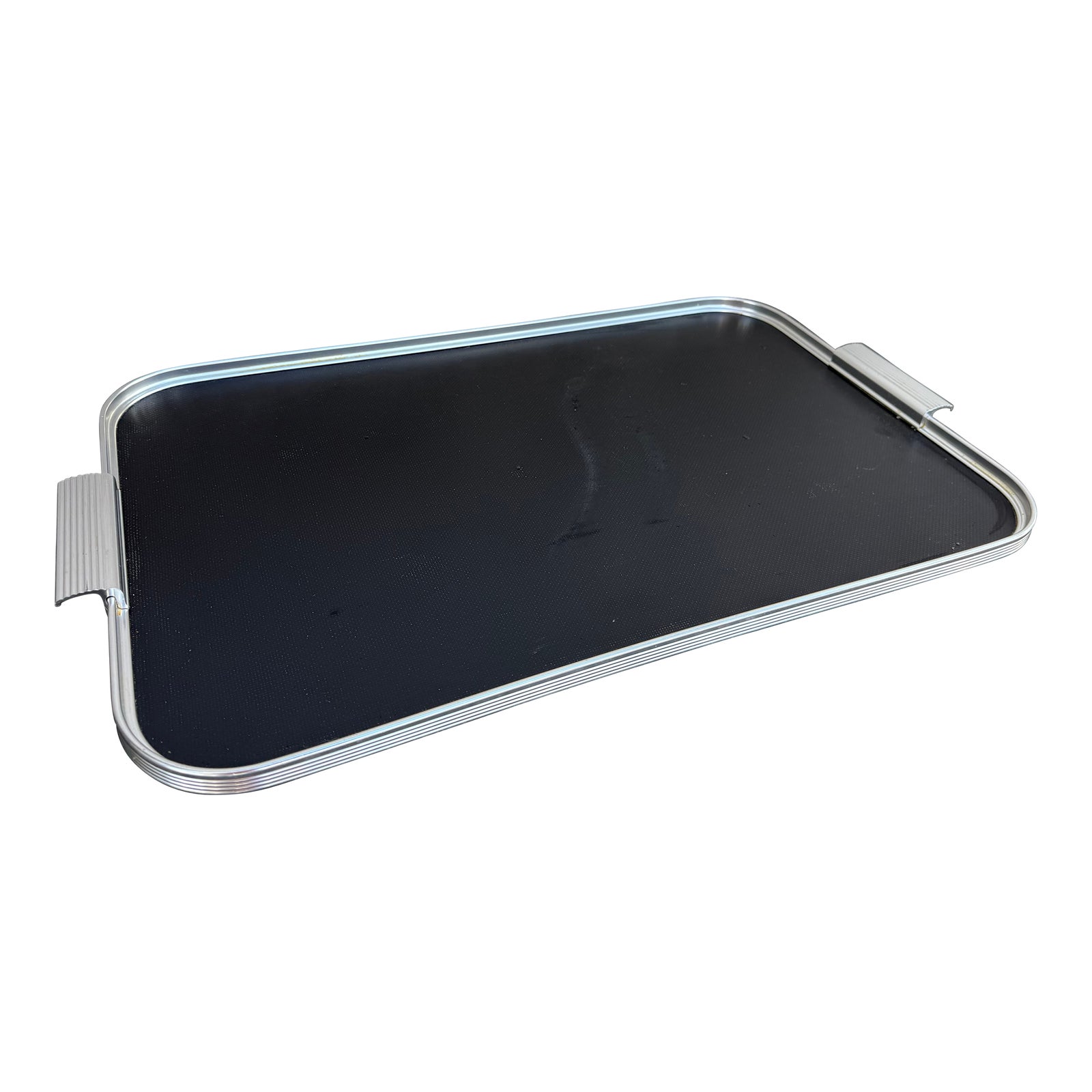 Kaymet Ribbed Tray Art Deco Style Anodized Aluminum Laminate 23” | Chairish