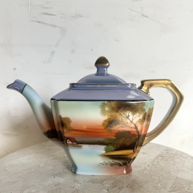 Vintage Japanese Noritake Porcelain Tea Pot | Chairish