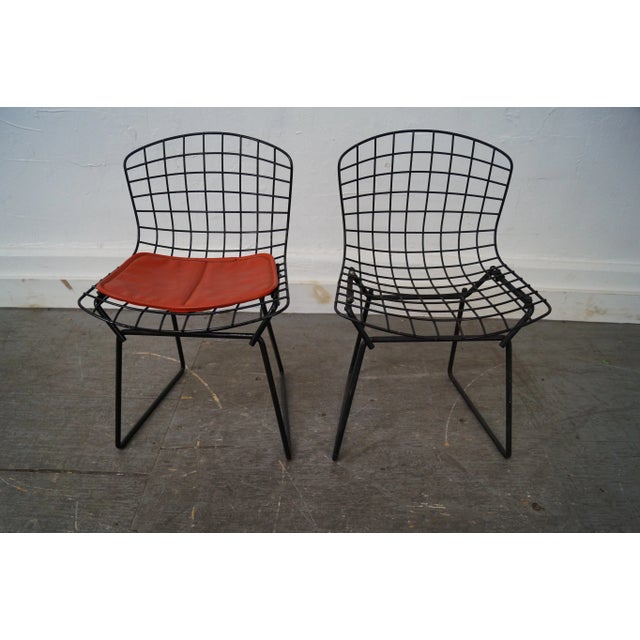 Knoll Mid-Century Bertoia Black Wire Childs Chairs - Pair | Chairish