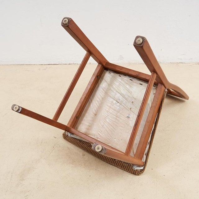 Wooden Chair with Padded Seat | Chairish