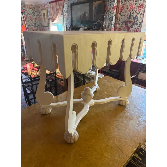 Scalloped Duchess of Windsor Gothic Jansen Style Hall or Tea Table ...