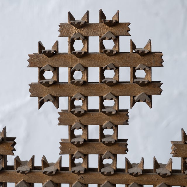 Tramp Art Crown of Thorns Standing Cross | Chairish